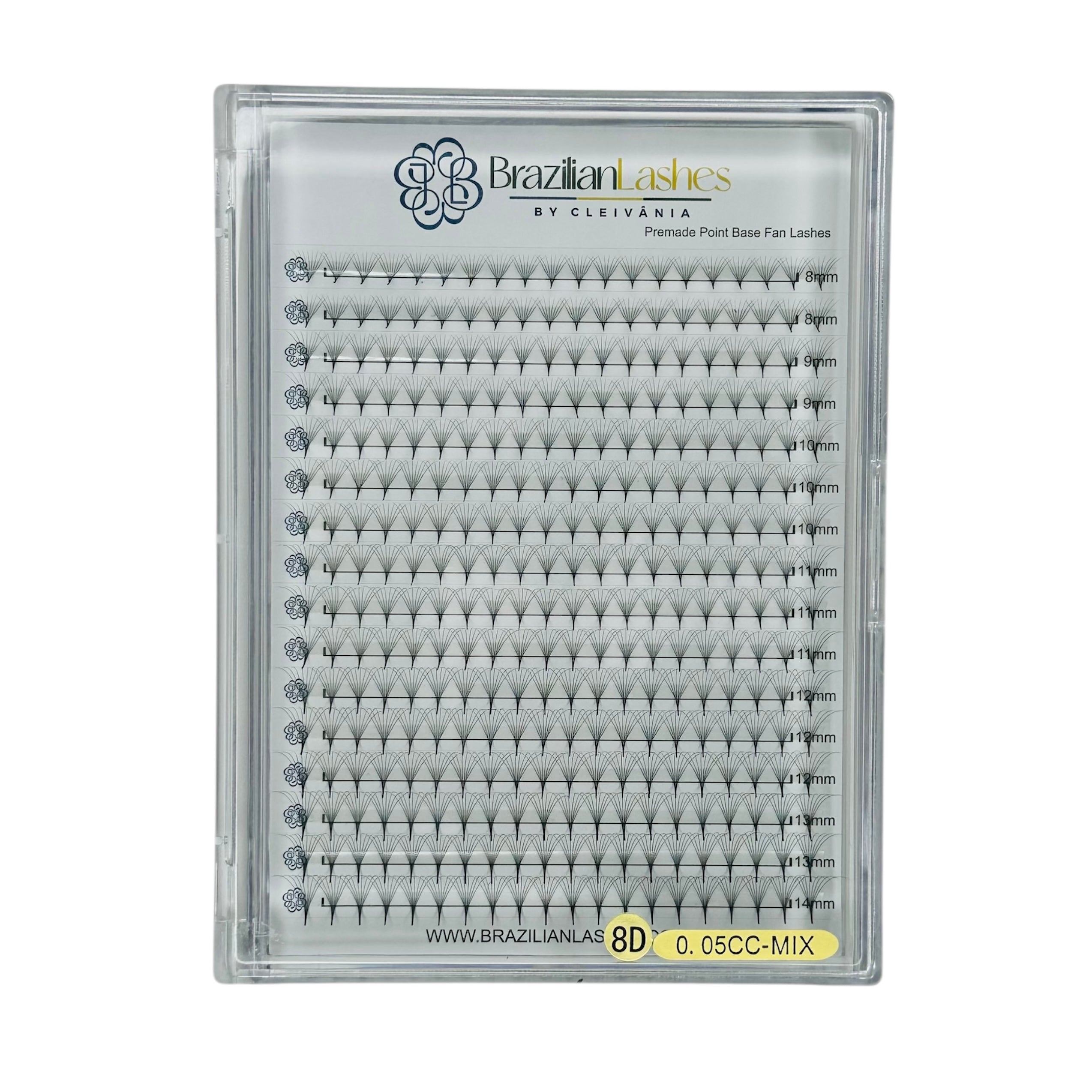 Premade - 8D CC 0.05 Mix [Abanicos] – Brazilian Lashes