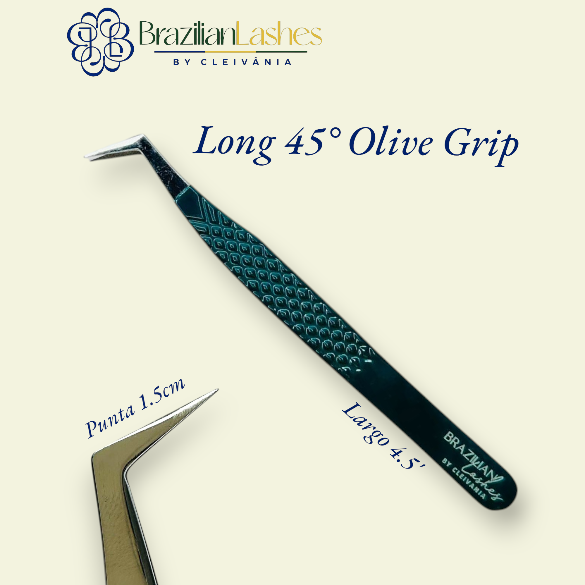 Long 45° Olive Grip – Brazilian Lashes