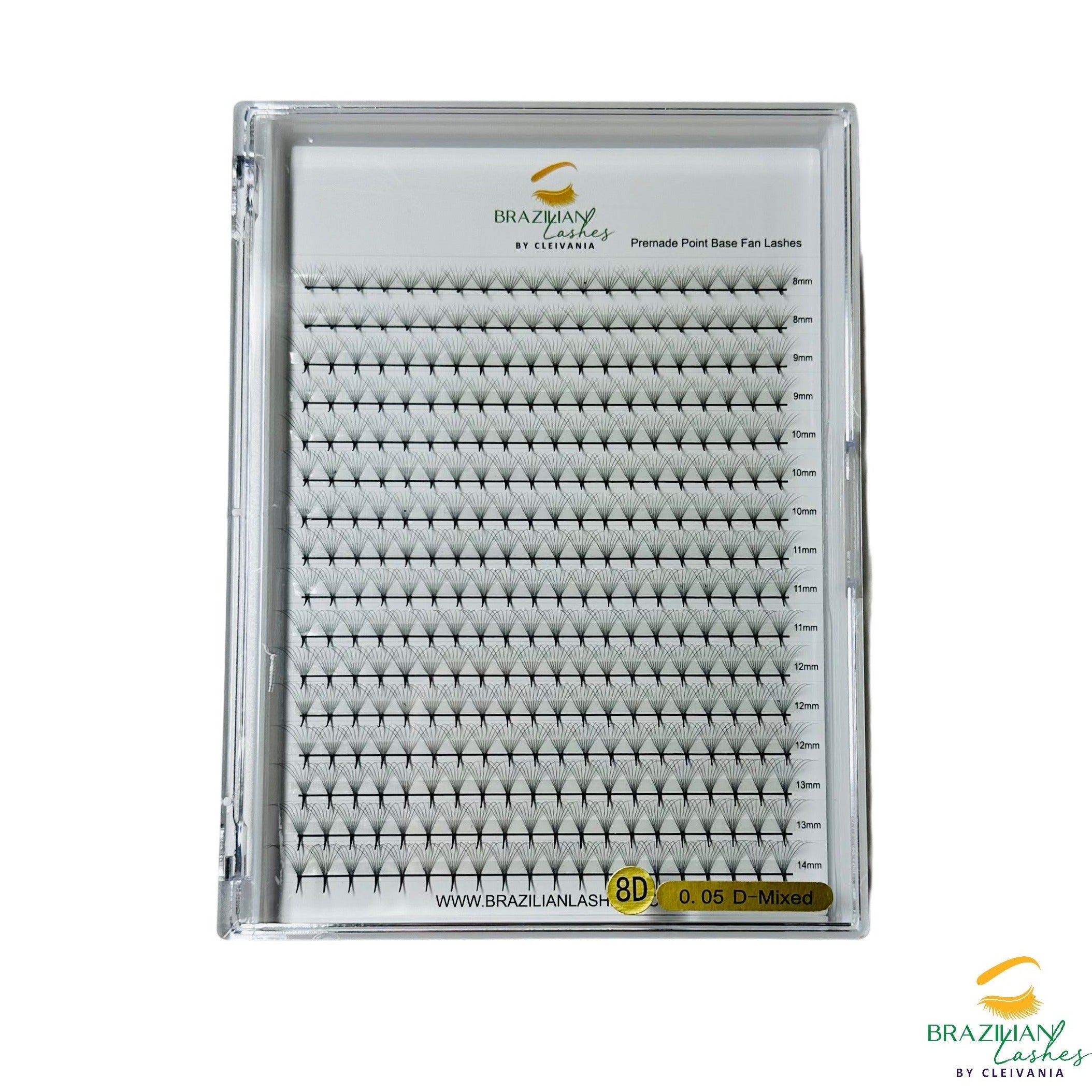 Premade - 8D D 0.05 [Abanicos] – Brazilian Lashes