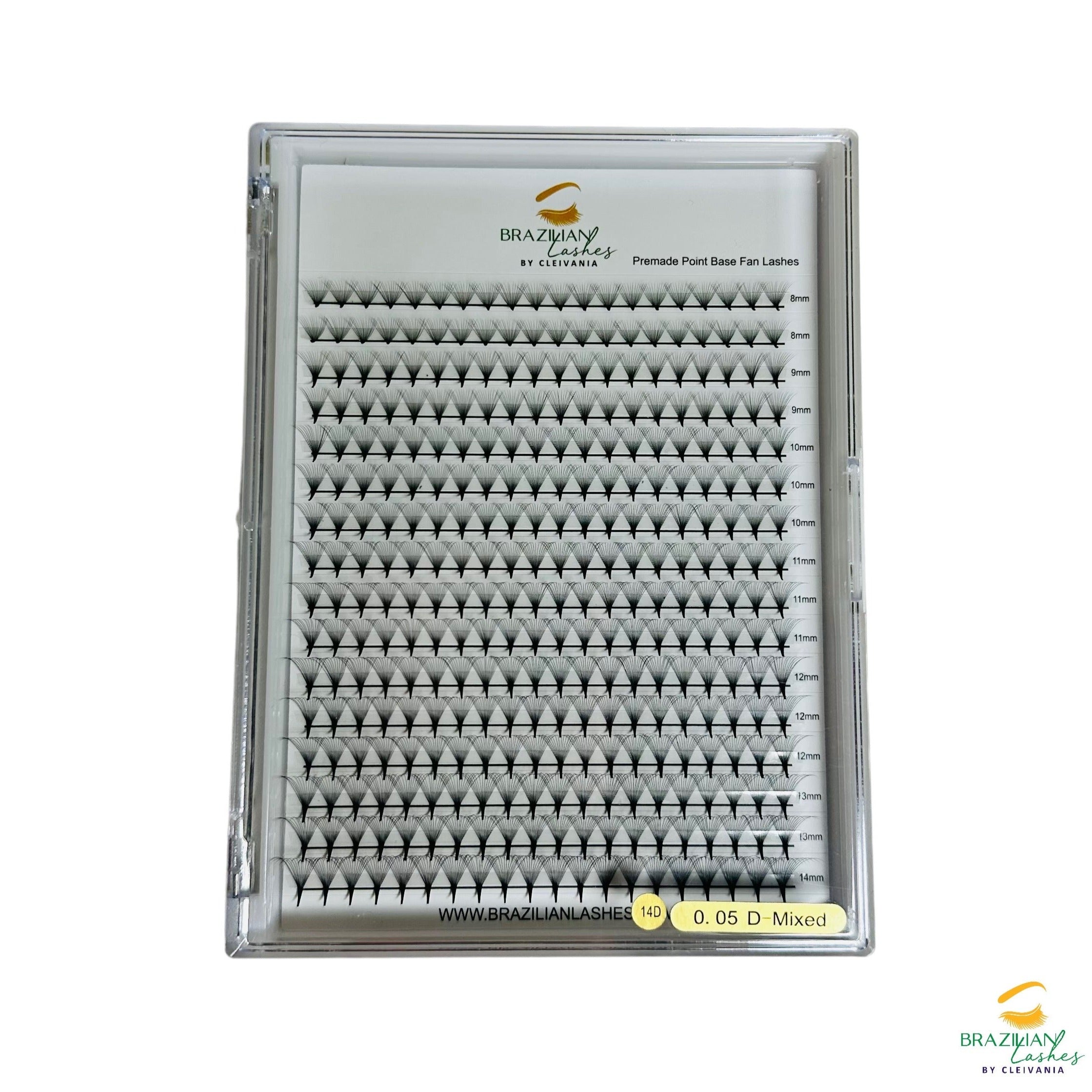 Premade - 14D D 0.05 [Abanicos] – Brazilian Lashes